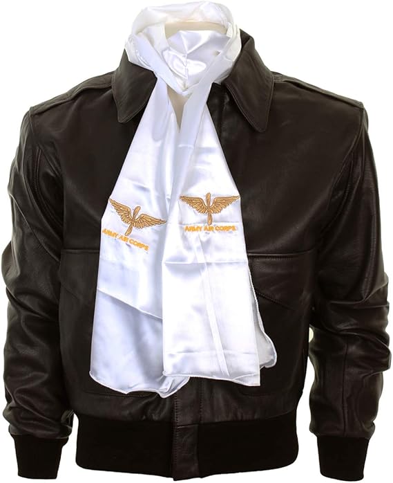 Reproduction WW2 US Army Air Corps Logo Pilots White Silk Blend Scarf ...