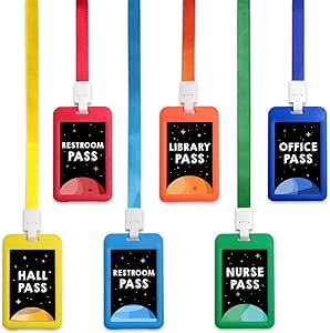 Amazon.com: Fun-Plus Hall Pass Lanyards Unbreakable Plastic School ...