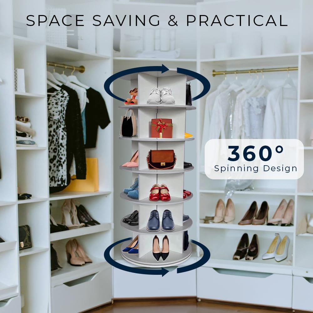 Mua Wallington London Spinning Shoe Rack – 6 Tier Shoe Organizer ...