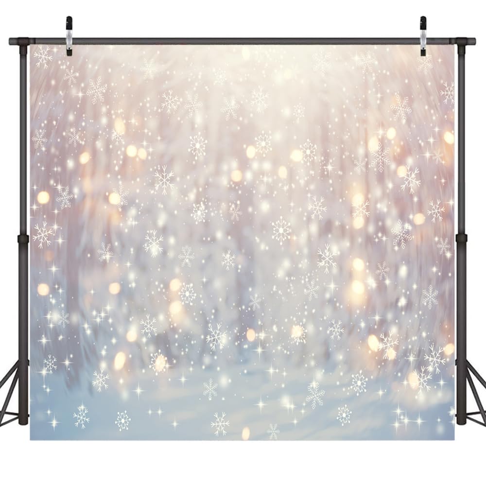 Lofaris Winter White Snowflake Photography Backdrop 10x7ft Christmas Snow Wonderland Background ...