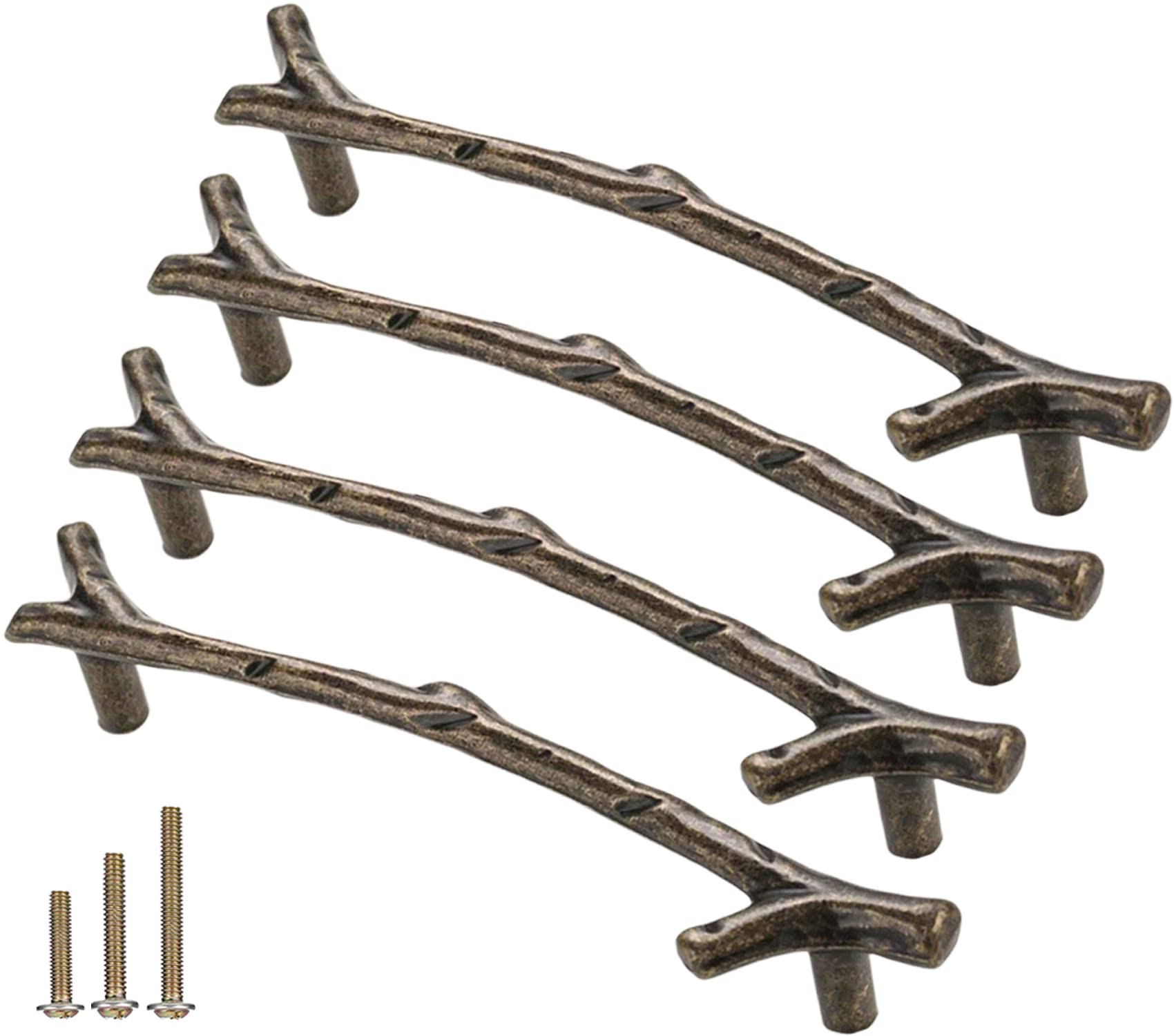 ESreake 4Pcs Large Vintage Tree Twig Branch Cabinet Knobs Pulls Handles ...