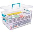 Amazon.com: TERGOO 2 Layer Plastic Storage Containers with Lids ...