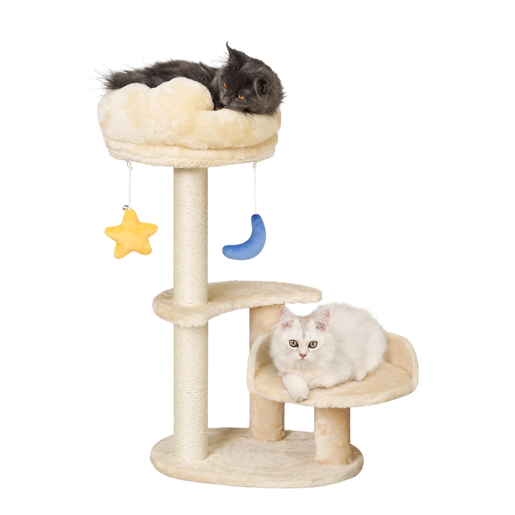 Meecal Cloud Cat Tree for Indoor Cats,Cat Scratching Post Cute with Bed ...