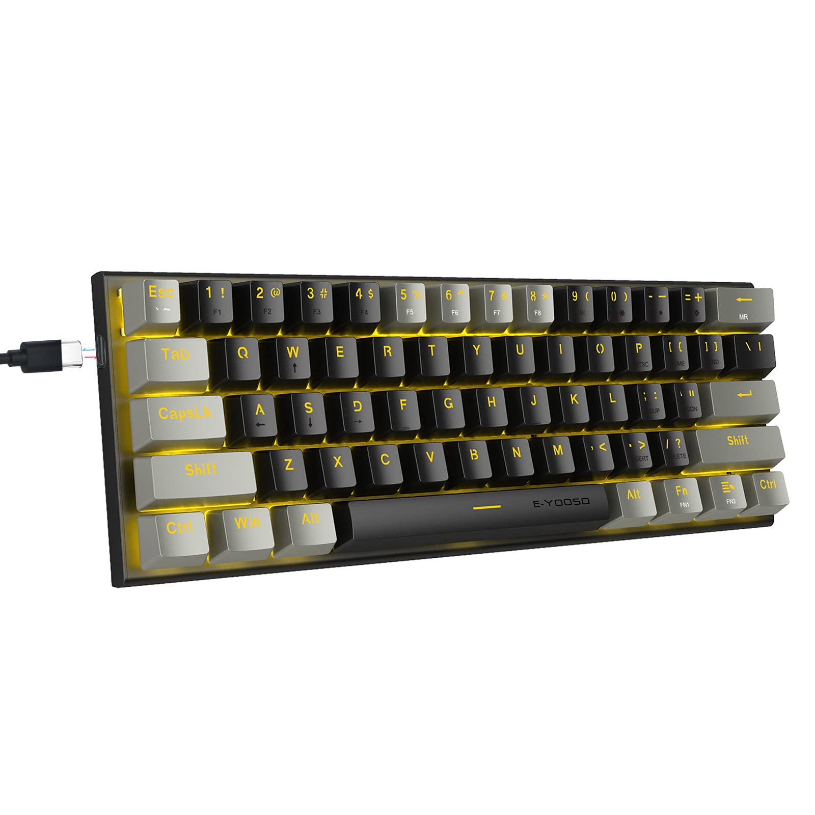 E-YOOSO Portable 60% Mechanical Gaming Keyboard,Backlit Mini Keyboard ...