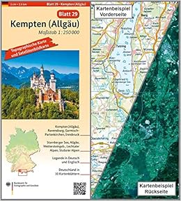 Kempten (Allgäu): Umgebungskarte mit Satellitenbild 1:250.000 (TK250 ...
