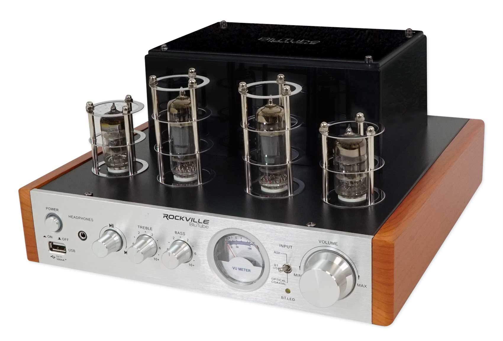 70W Amplifier Rockville BluTube 70W Stereo Tube Amplifier With ...