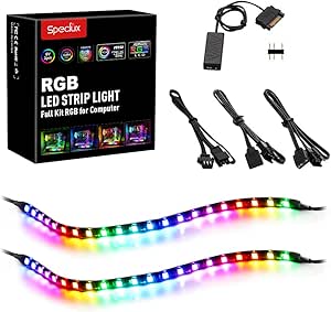 Amazon.com: PC Addressable RGB LED Strip Lights Kit - Magnetic Rainbow ...