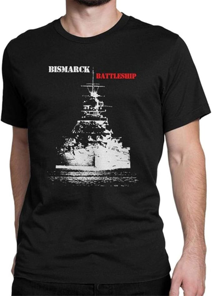 Men Tshirt Wehrmacht Bismarck Battleship T Shirts 100% Cotton Clothing ...
