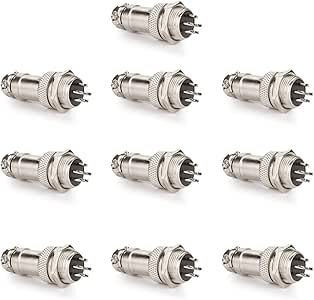 Amazon.com: DIYhz GX16 6 Pins Panel Mount Circular Metal Aviation Connector Adapter Male Female ...