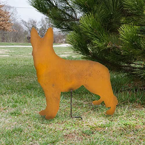 Amazon.com: Metal german shepherd rusty stake - handmade german ...