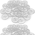 Amazon.com: Goeielewe 200PCS Clear Plastic Round Buttons, Resin Bread ...