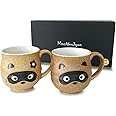 Amazon.com | MINO WARE JAPAN-Tanuki Raccoon Mug Cup Pottery 11 fl oz, Set of 2- Japanese Sake ...