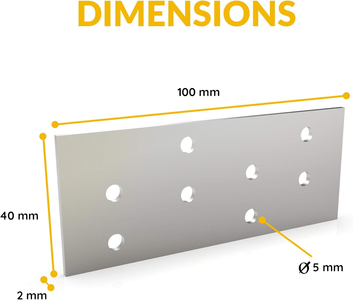 10 PK Galvanised Steel Timber Joining Plate with Wood Screws 100x40x2 ...