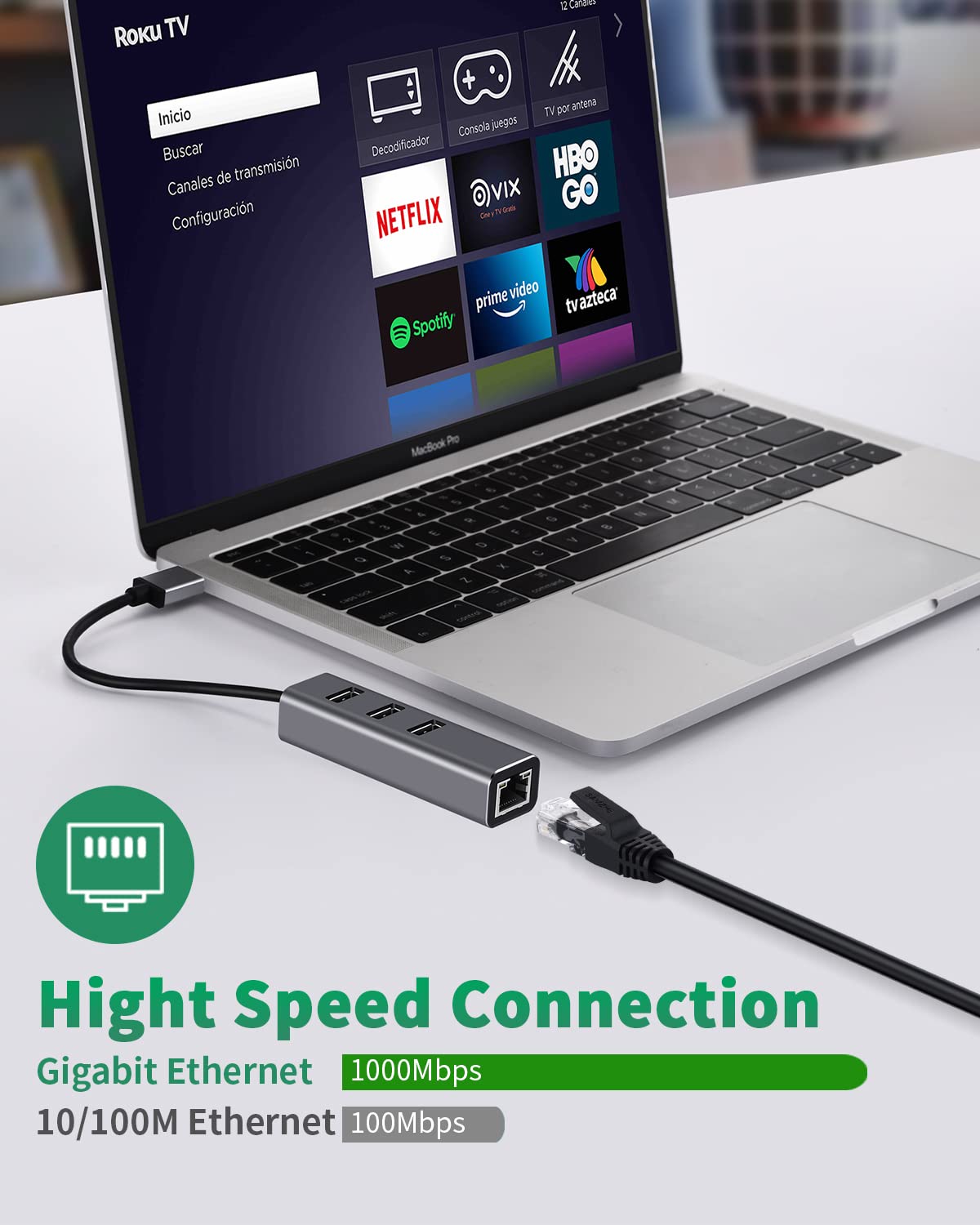 Mua USB 3.0 to Ethernet Adapter 4 in 1 Multiport Hub with Gigabit ...