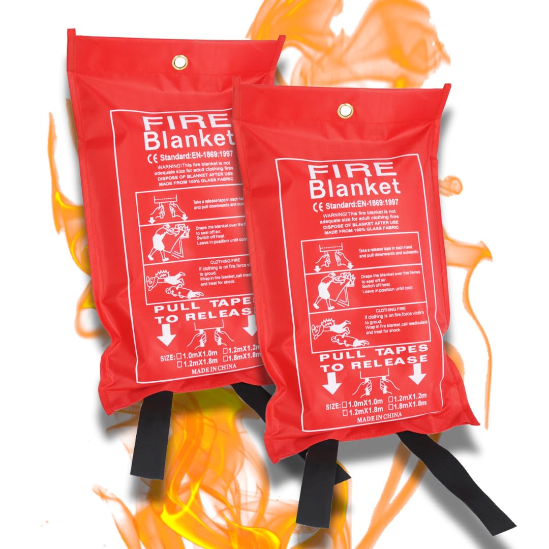 M&MBROTHERS Emergency Fire Blanket - Fire Suppression Safety Blanket ...