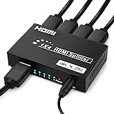 Amazon.com: KELIIYO HDMI Splitter 1 in 4 Out V1.4b Powered HDMI Video Splitter with AC Adaptor ...