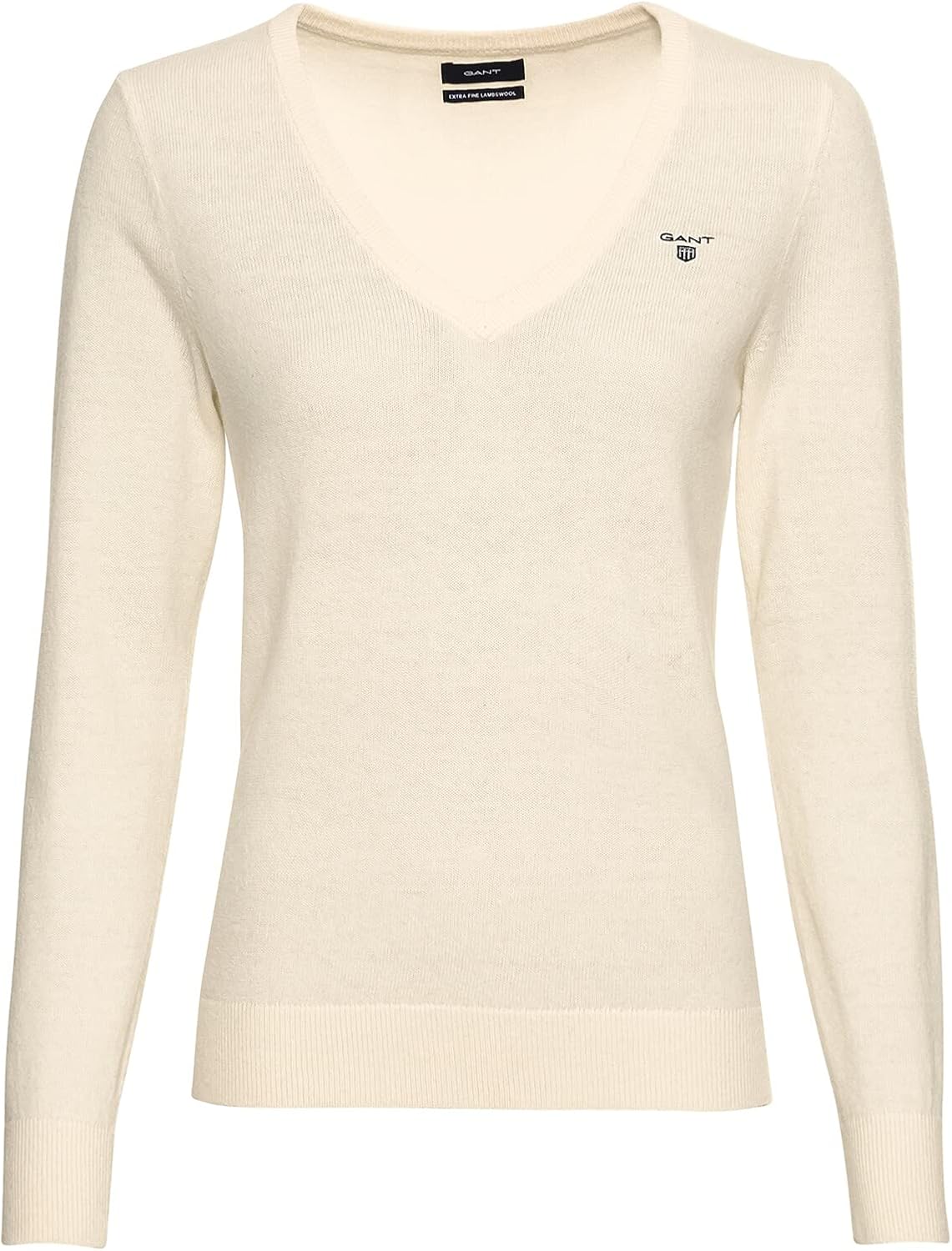GANT Women's Md. Extrafine Lambswool V-Neck Sweater: Amazon.co.uk: Clothing