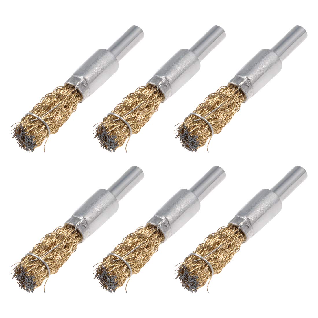 uxcell 10mm Wire Wheel Brush Cup Copper Plated Crimped Steel with Shank ...