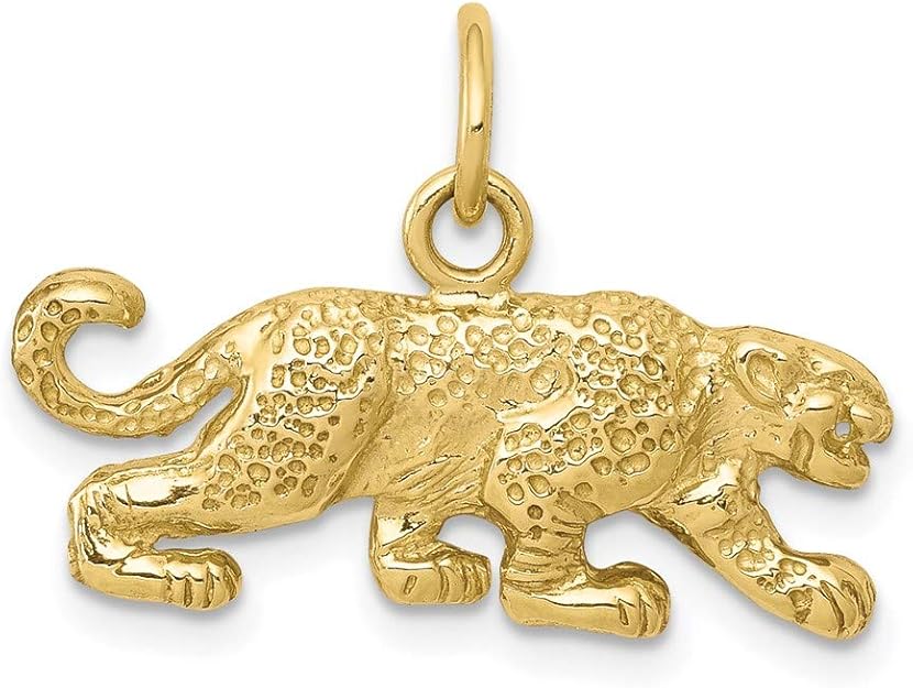 Amazon.com: 10k Solid Satin Small Leopard Charm 15mm 21mm style 10C590 ...