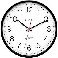 Amazon.com: SHARP Wall Clock Silent Non Ticking 10 Inch Quality Quartz ...