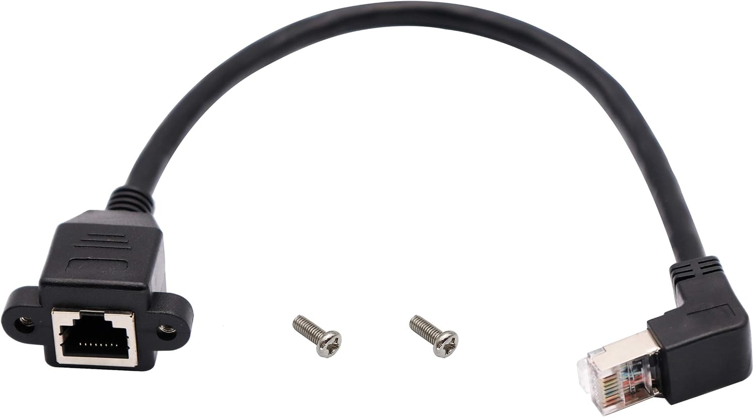 AAOTOKK 90 Degree Cat 6 Ethernet Cable Left Bend Angle RJ45 Male to ...