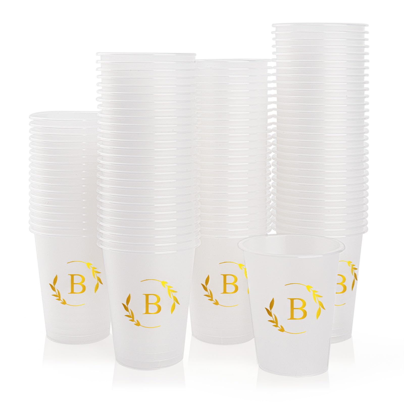 Lingringdcy 100 Monogrammed Cups Disposable Initial Plastic Cup 12 oz ...
