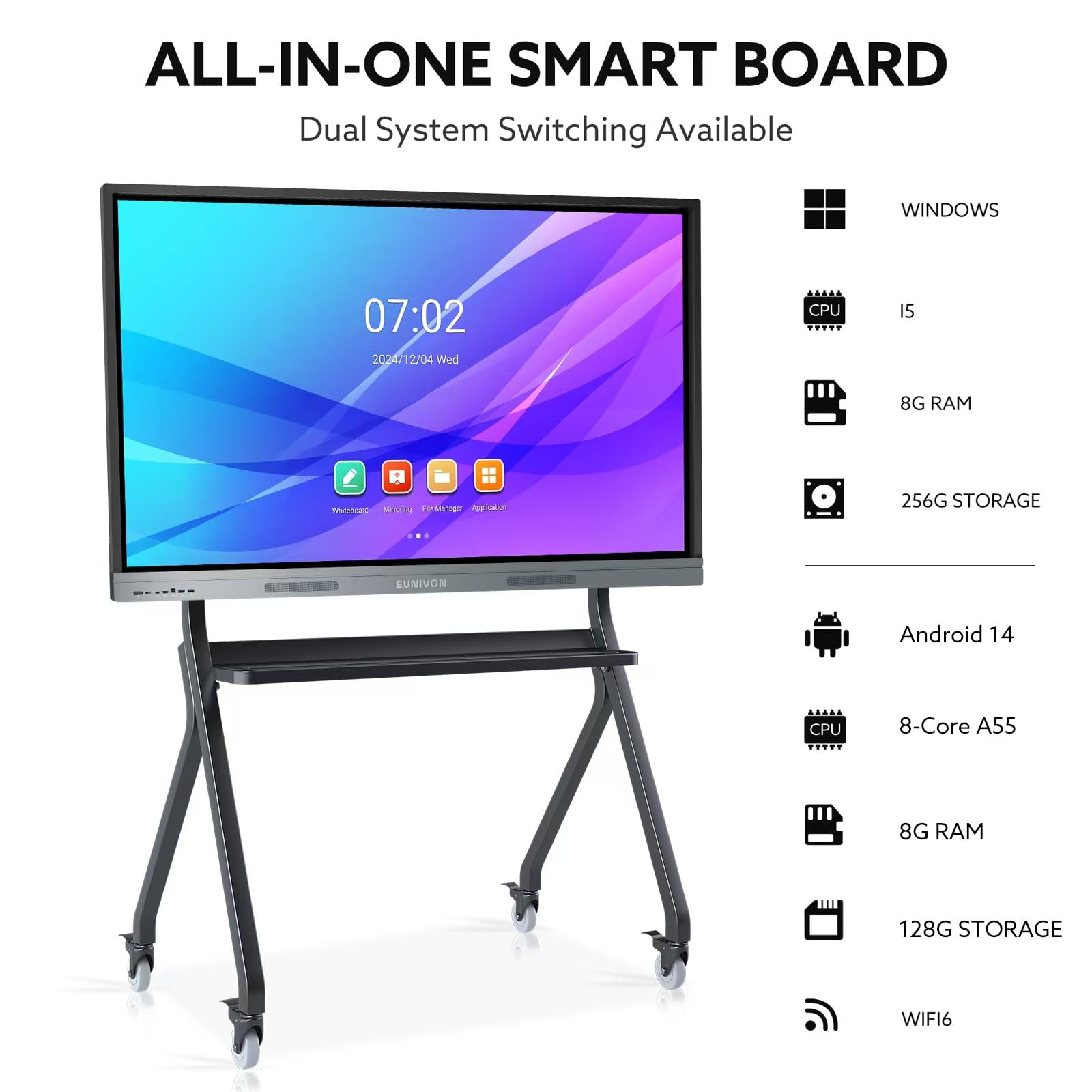 Mua EUNIVON Smart Board, 55'' 4K UHD Interactive Whiteboard, Touch ...