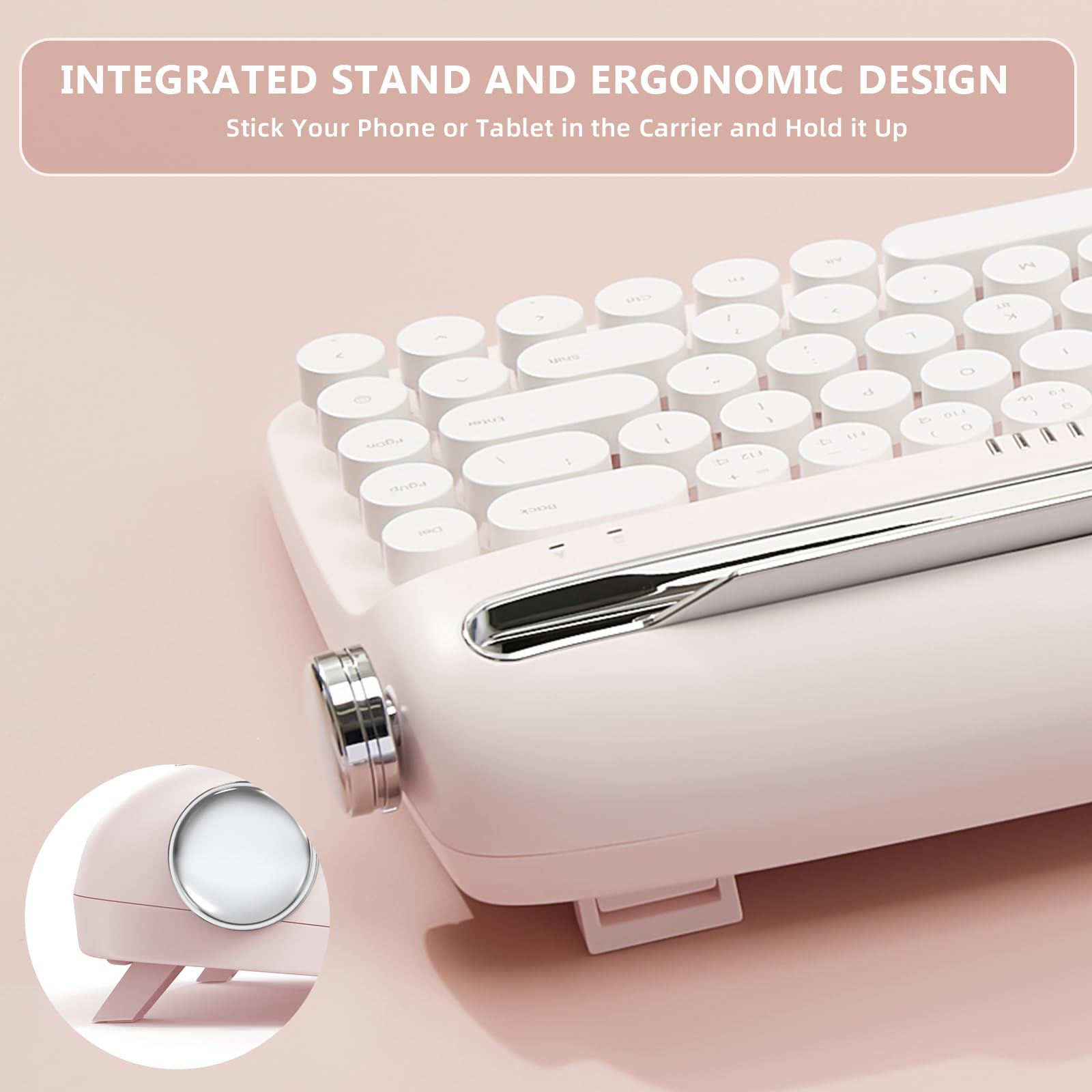 Mua YUNZII Upgraded Wireless Keyboard, Retro Keyboard Typewriter Style ...