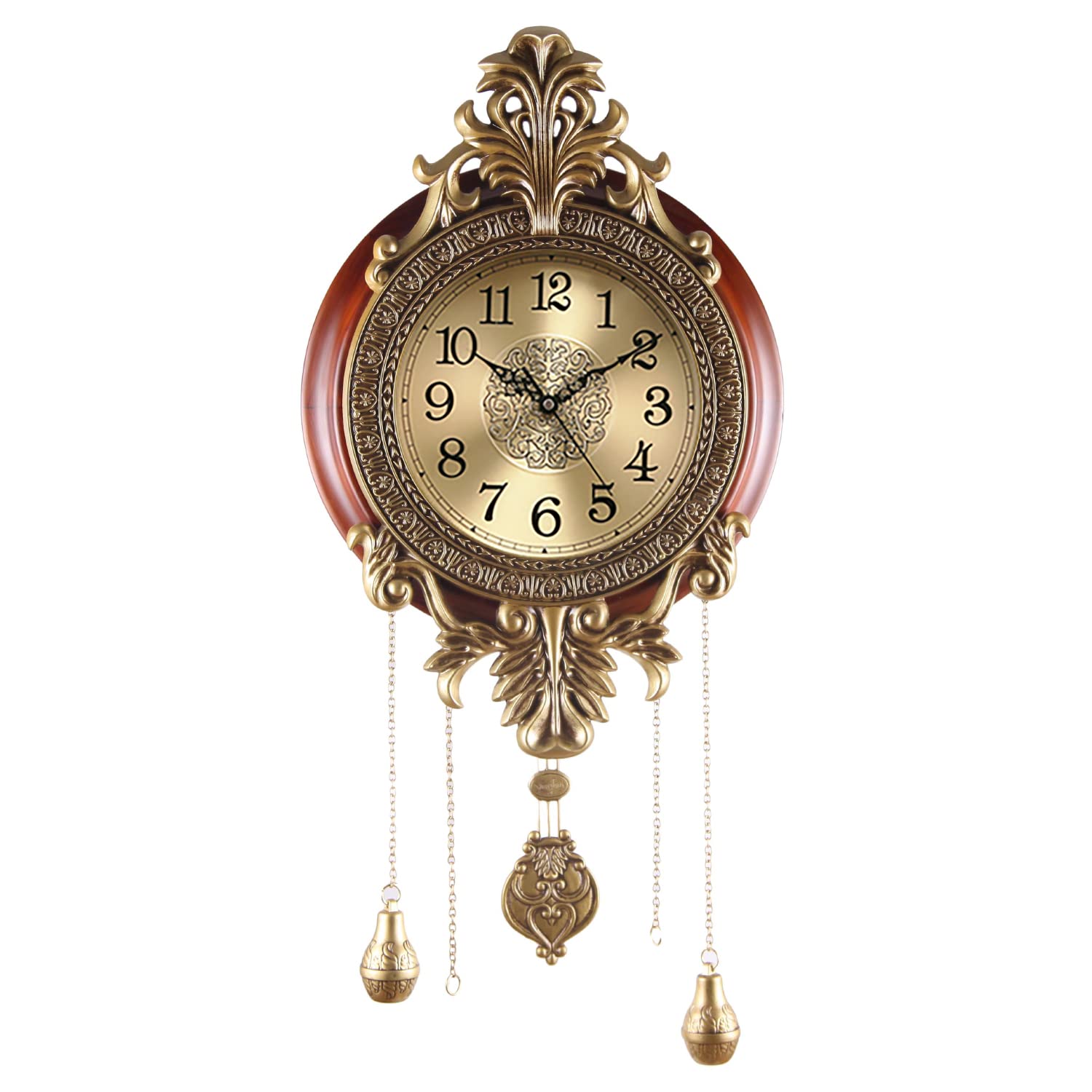 Mua Large Retro Wall Clock with Swinging Pendulum Royal Line Silent ...