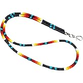 Amazon.com: Native American Style Lanyard, beaded badge holder, bead ...