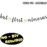 Amazon.com: Mimosa Bar Sign But First Mimosas Banner Boho Floral Bridal ...