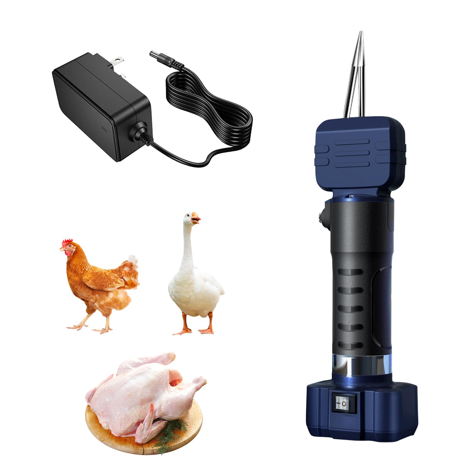 Rechargeable Handheld Chicken Plucker, Waterproof Electric Poultry ...