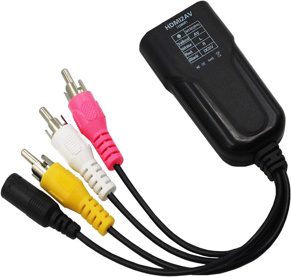Amazon.com: Wiistar HDMI to Male AV Converter 1080p HDMI to AV RCA CVBS ...