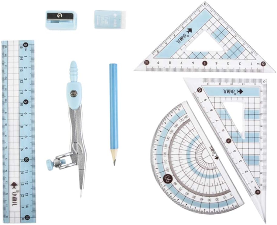 MeetUs 8 Piece Compass Math Set for Students with Shatterproof Storage ...