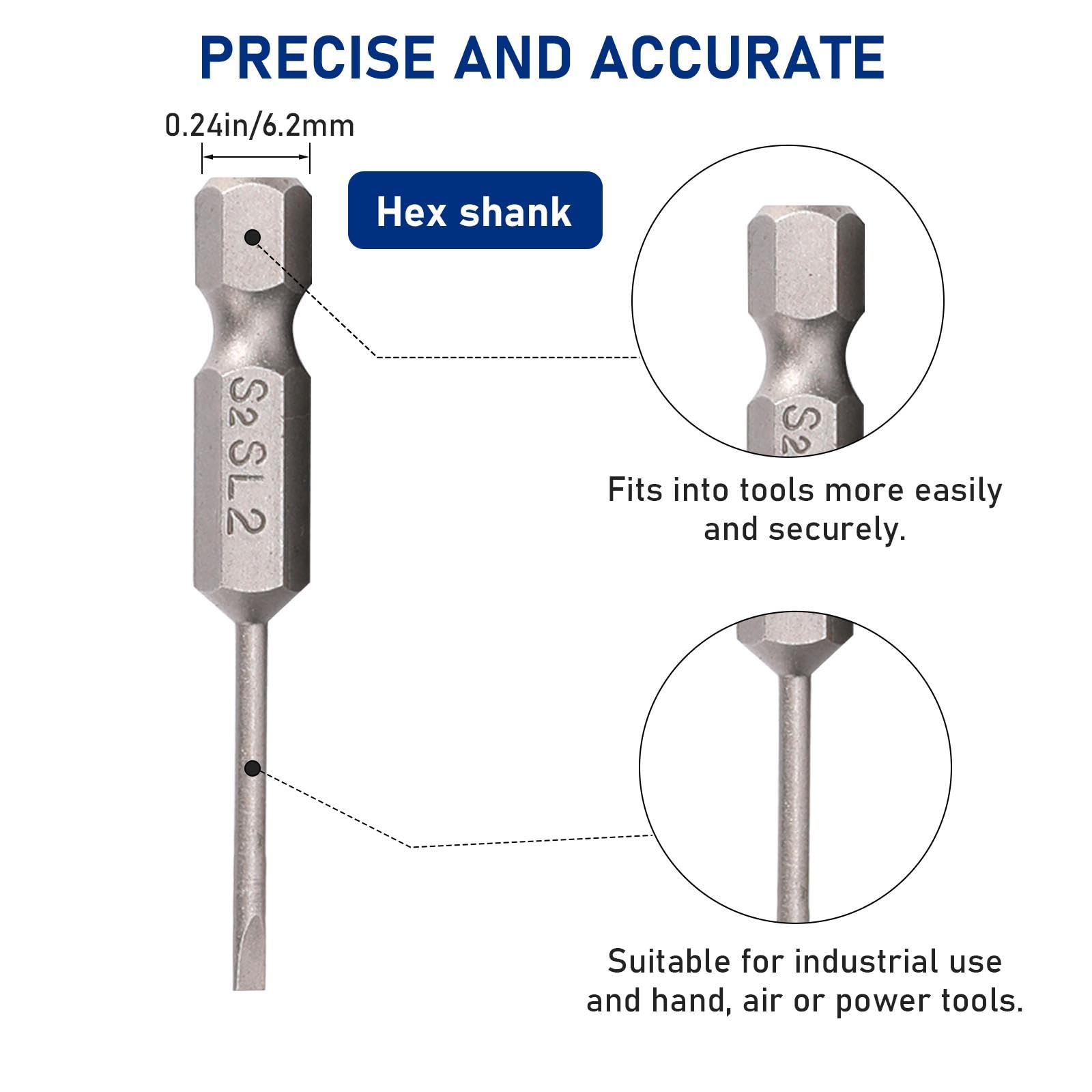 Mua 18pcs Slotted Phillips Screwdriver Bit Set 1/4 Inch Hex Shank S2 ...