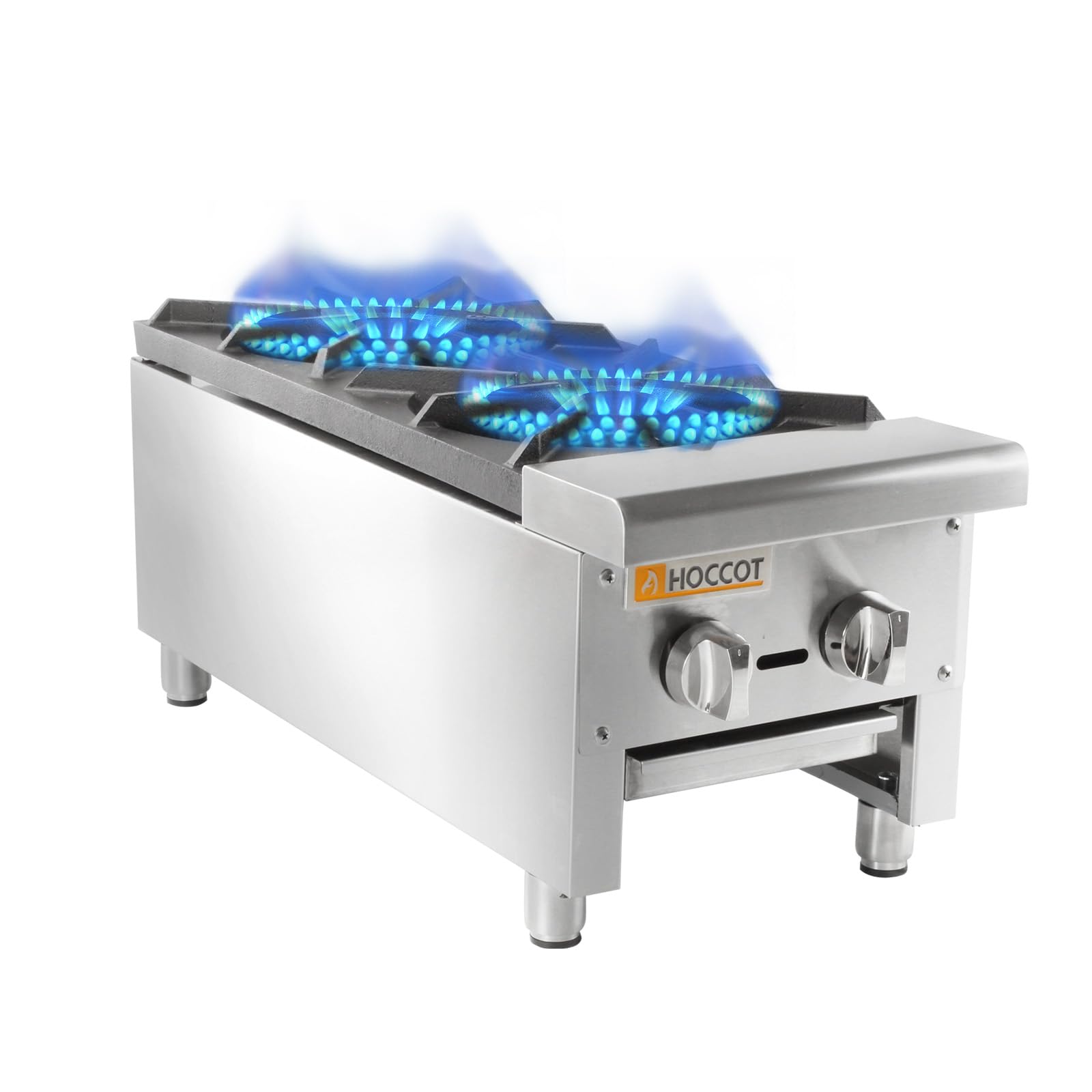 HOCCOT 2 Burners Gas Stove, 12"X27" Propane and Natural Gas Commercial ...