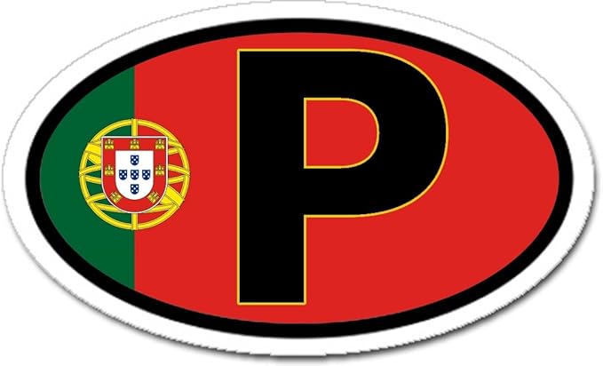 Amazon.com: Portugal P Portuguese Flag Car Bumper Sticker Decal Oval ...