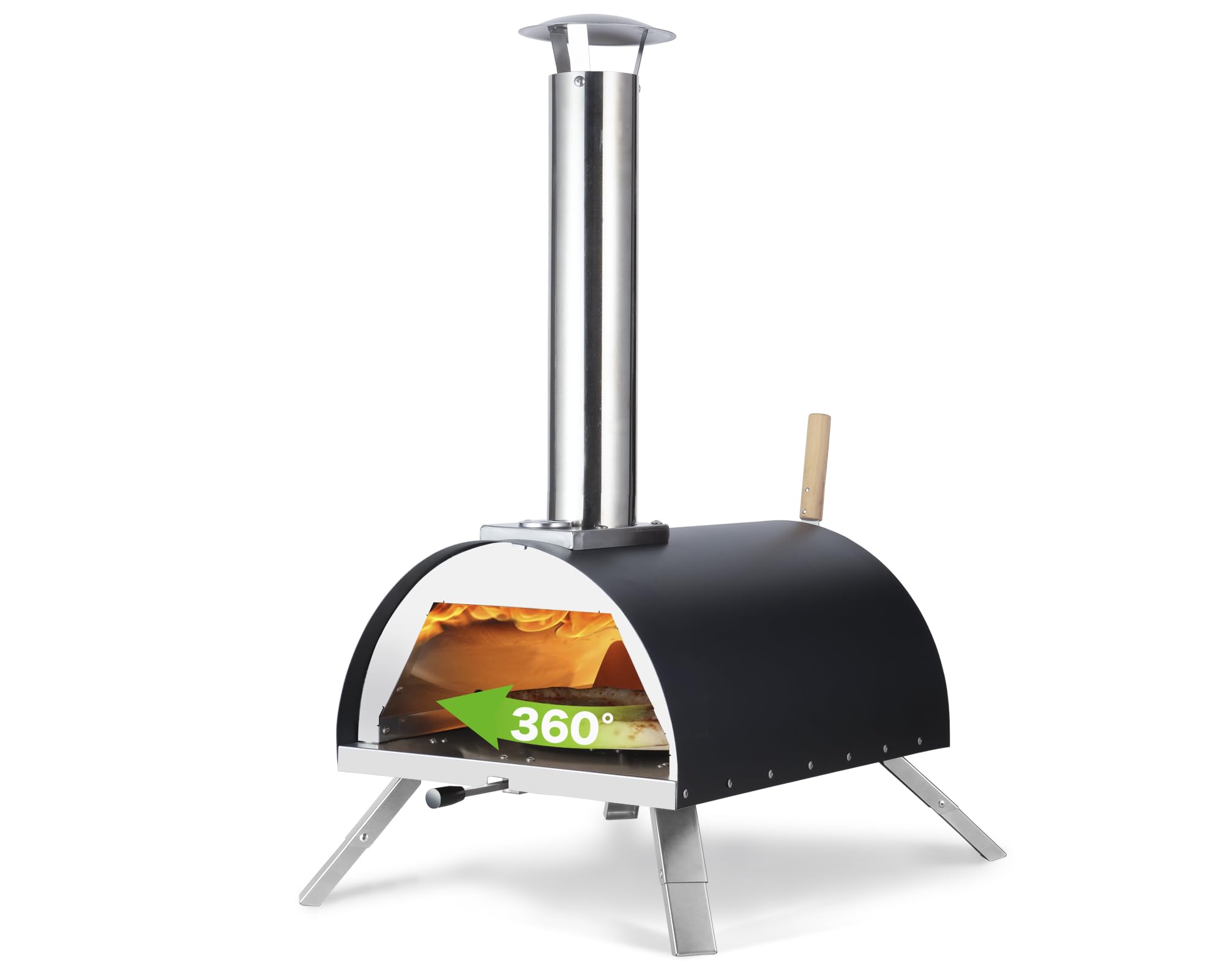 Hello. Dr 16" wood and gas pizza oven outdoor - multi-fuel rotating ...