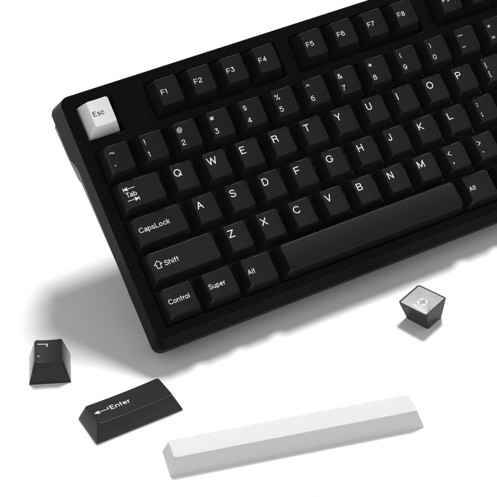 Mua WOB PBT Double Shot Custom Keycap Set,176 Keys Black and White ...