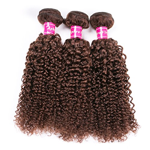 Aphro Hair Kinky Curly Brown Bundles Human Hair Brazilian Hair weave ...