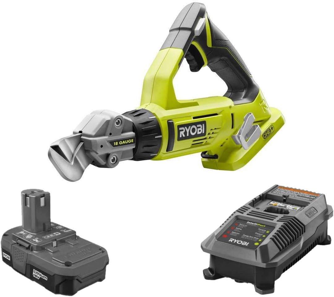 RYOBI 18-Volt ONE+ 18-Gauge Offset Shear Kit, (Bulk Packaged, Non ...