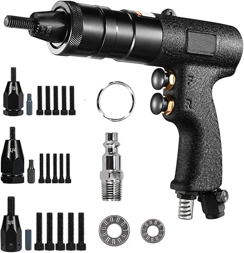 VOTOER Pneumatic Rivet Nut Gun Tool, 1/4, 5/16, 3/8 inch Heavy Duty ...