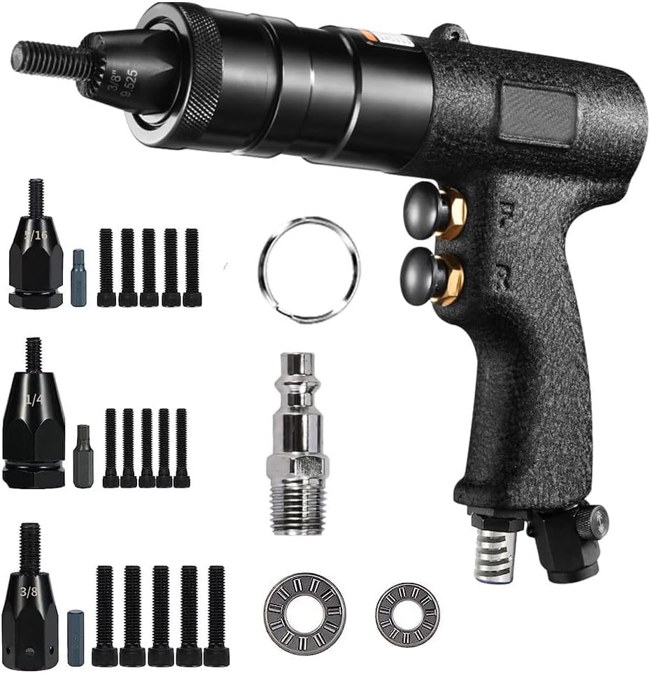 VOTOER Pneumatic Rivet Nut Gun Tool, 1/4, 5/16, 3/8 inch Heavy Duty ...