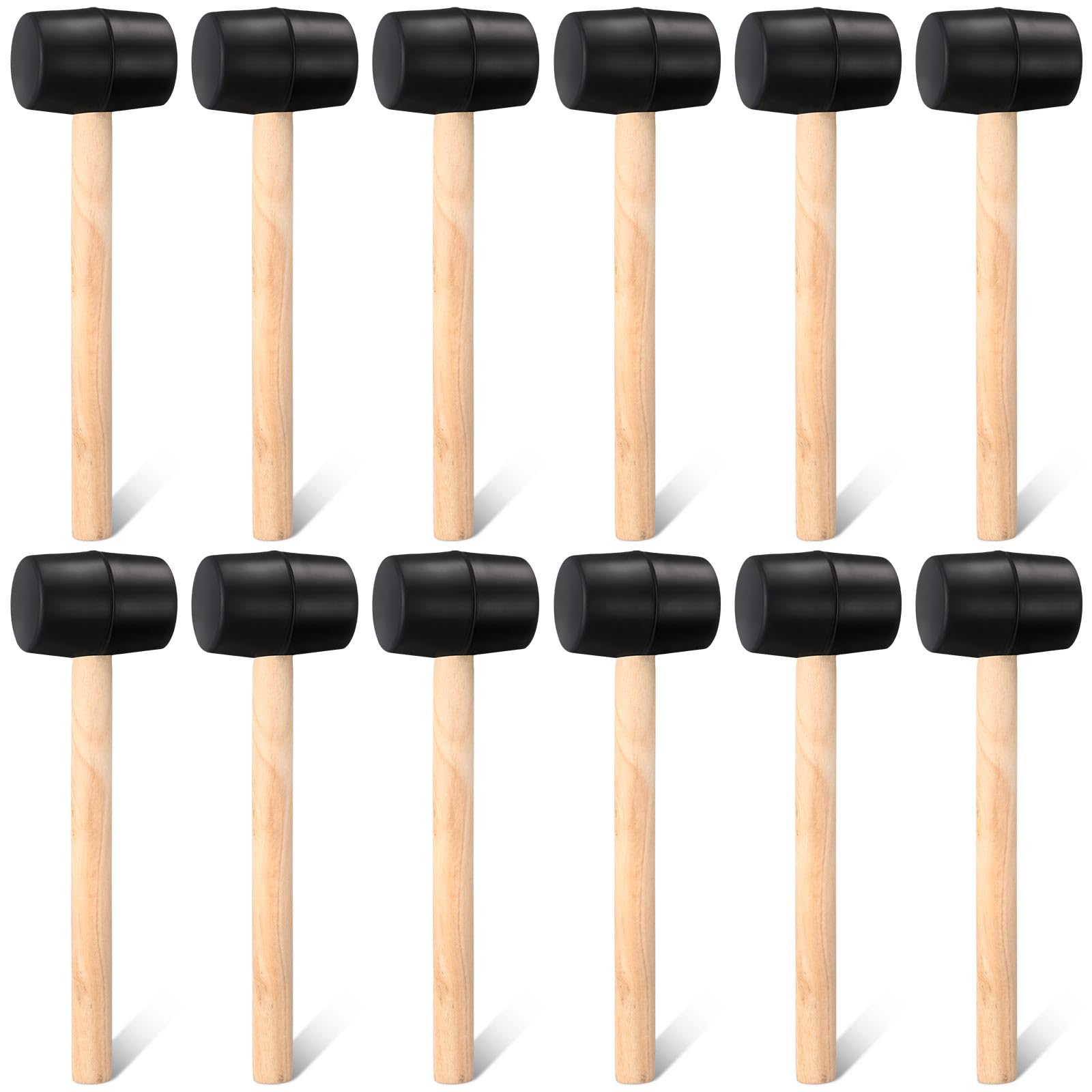 Leriton 12 Pieces 7 oz Rubber Mallet Hammer with Wood Handle ...
