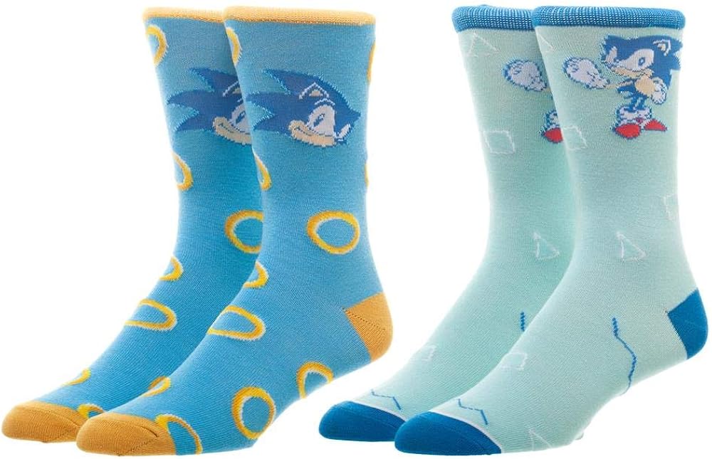 Amazon.com: Sonic The Hedgehog Men's Crew Sock Set Of 2 Pairs: Clothing