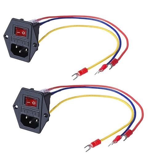 3Dman 15A 250V Rocker Switch On/Off Power Socket Inlet Module Plug 10A ...