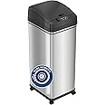 Amazon.com: iTouchless Glide 13 Gallon Sensor Garbage Can with Wheels ...