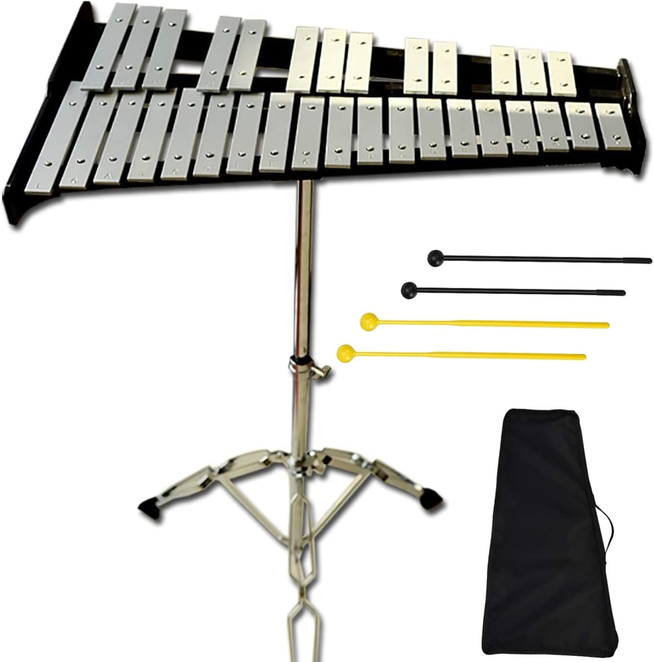 Habisder 32 Note Glockenspiel Xylophone Percussion Kit with Height ...