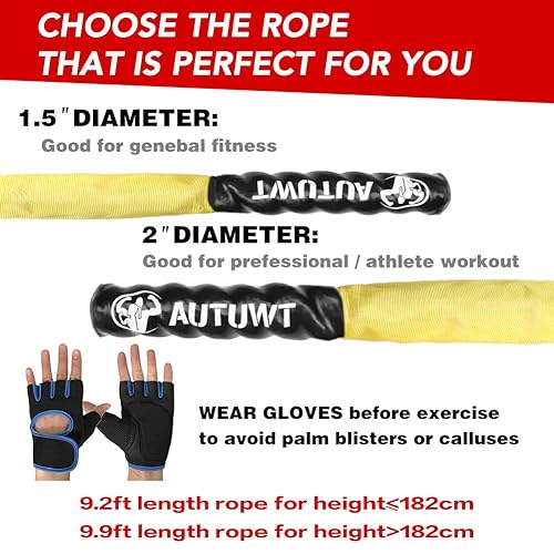 2lb Heavy Jump Rope 2LB Weighted Jump Rope - Heavy Battle Rope For ...