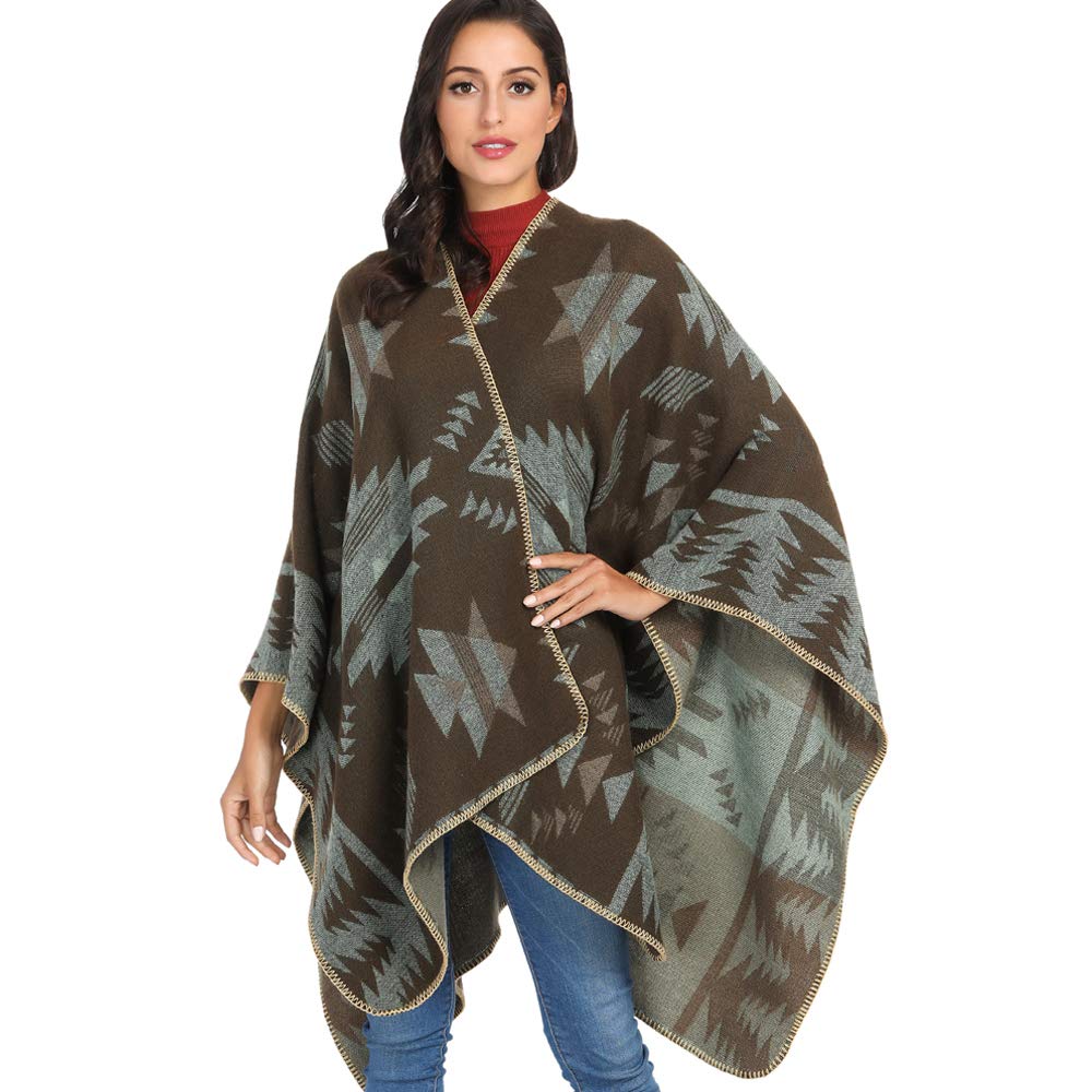 Buy DoFiyeng Women Poncho Shawl Poncho Cape Cardigan Open Front Elegant ...